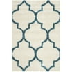 SAFAVIEH Braided Tanisha Color Bordered Area Rug, Ivory/Blue, 4' x 4 ...