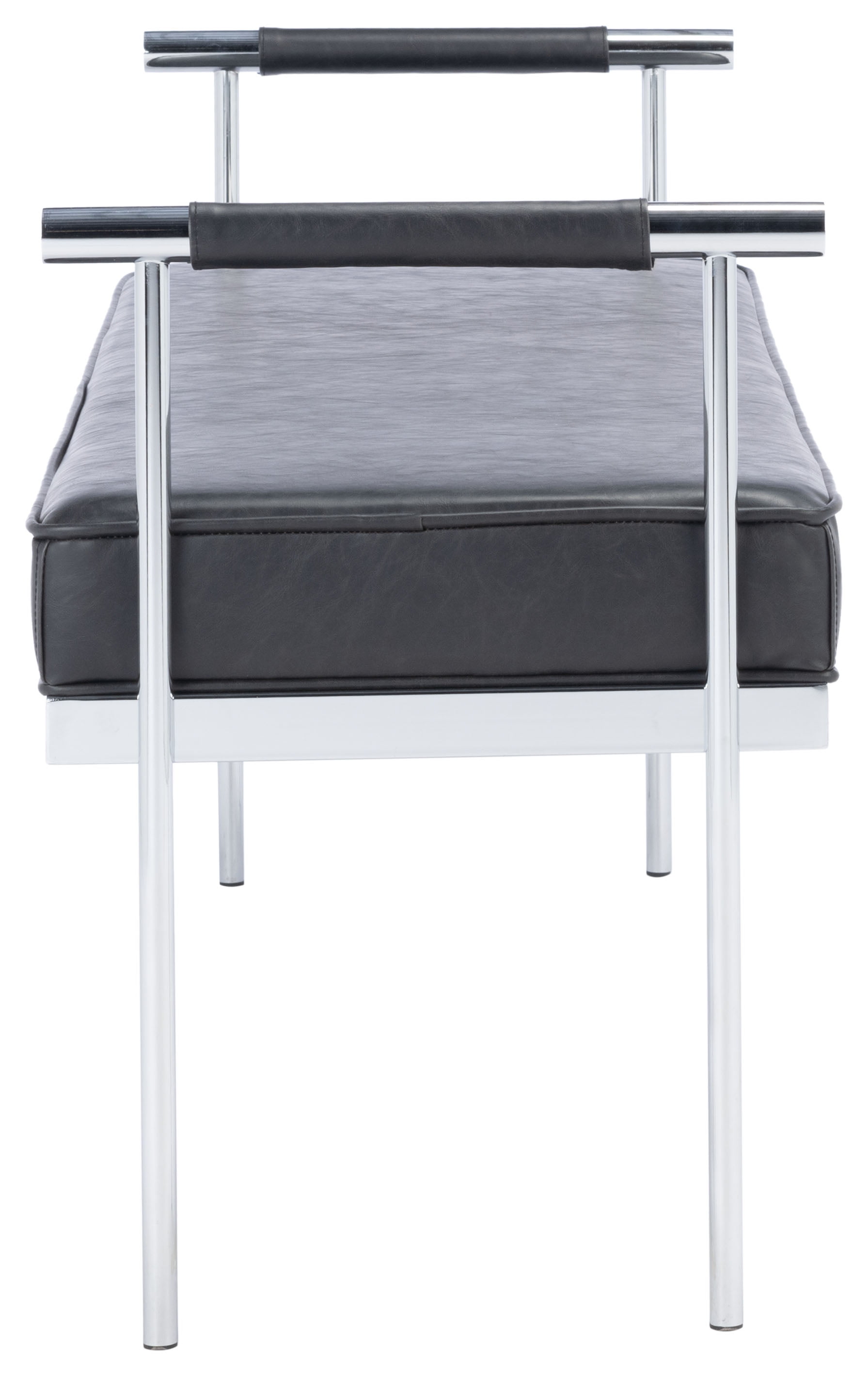 SAFAVIEH Pim Modern Cushioned Bench with Handle, Black/Chrome - Walmart.com