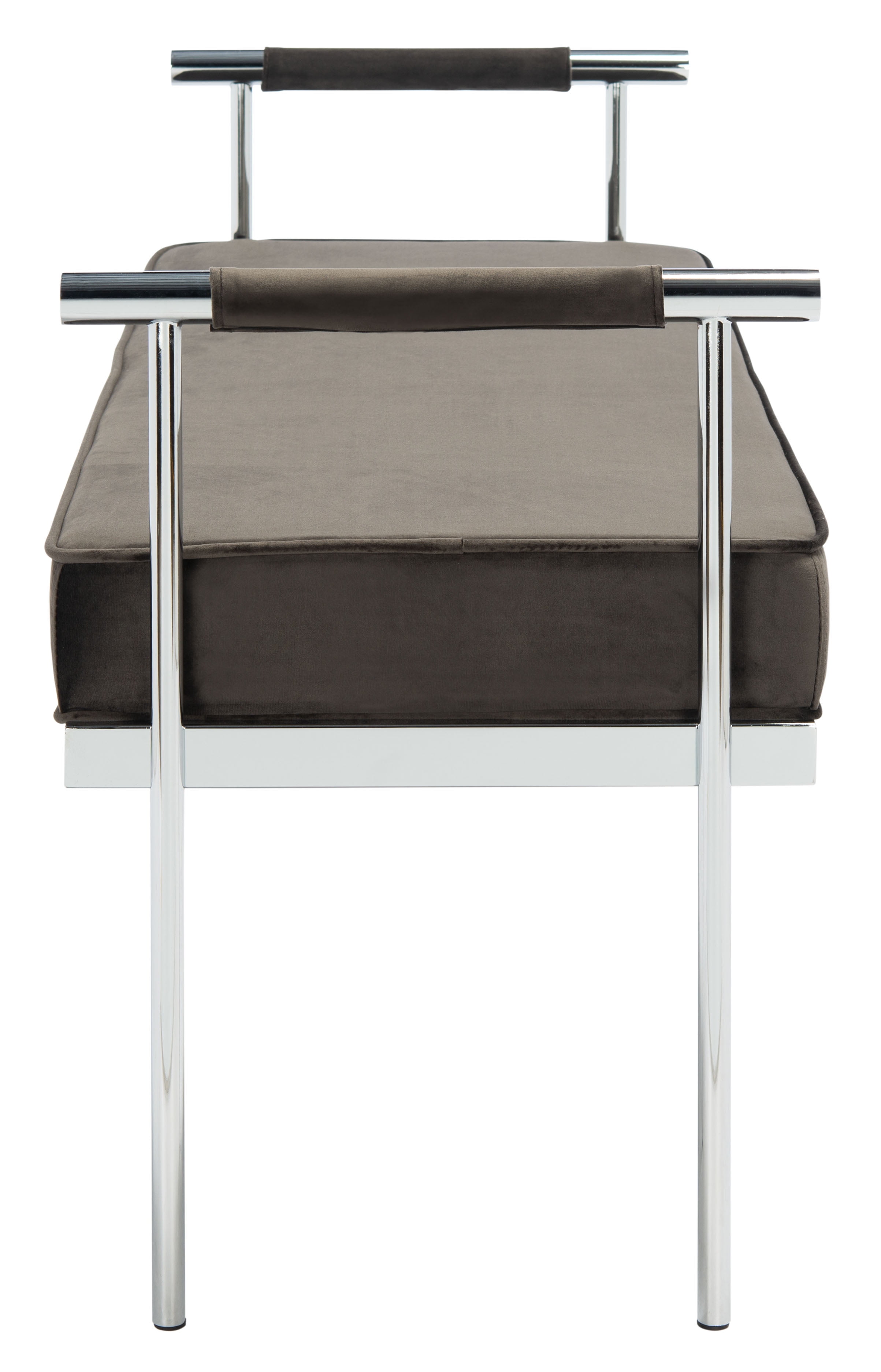 SAFAVIEH Pim Modern Cushioned Bench with Handle, Shale/Chrome - Walmart.com