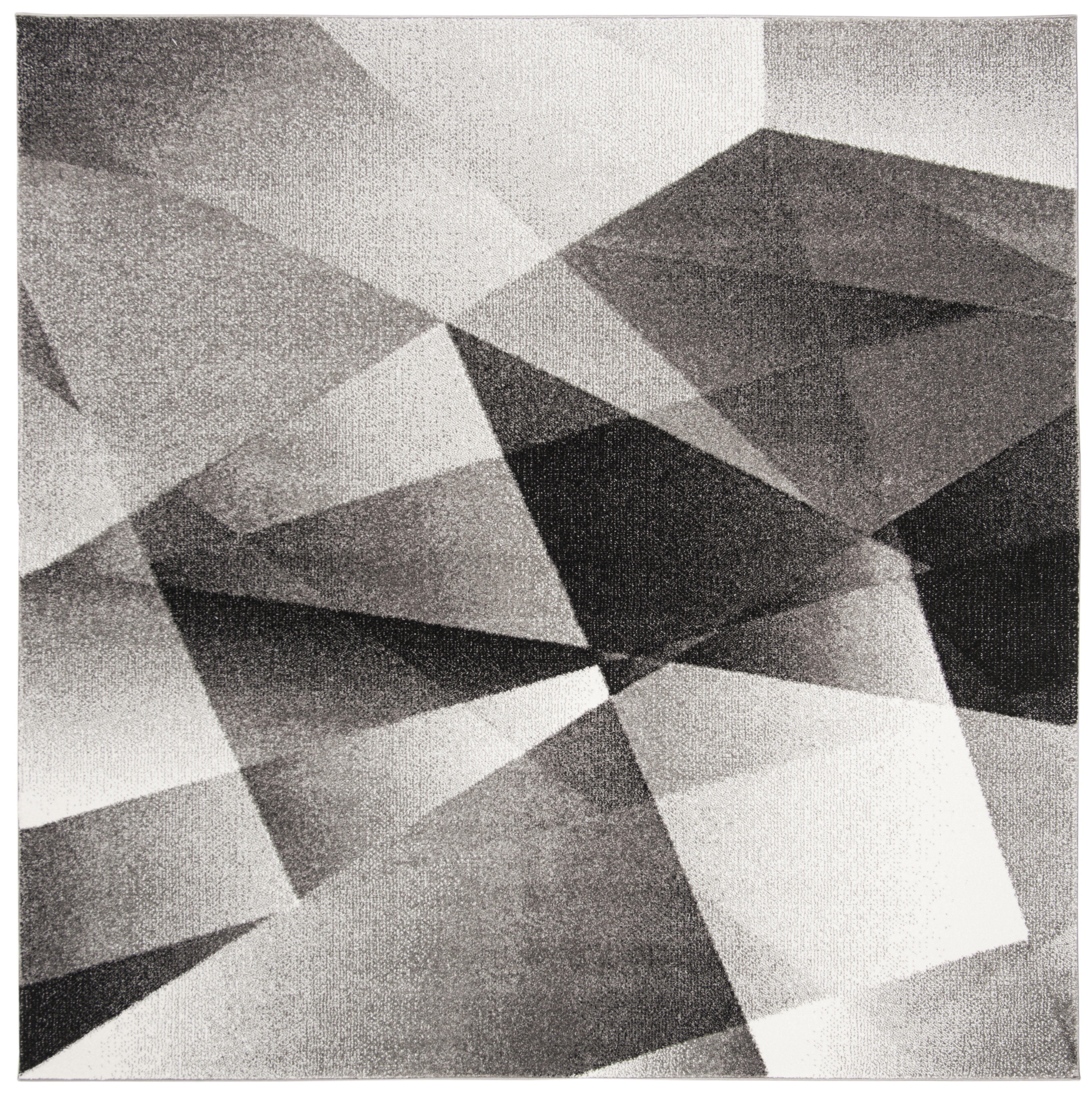 SAFAVIEH Porcello Jayme Geometric Area Rug, Light Grey/Charcoal, 8' x 8 ...