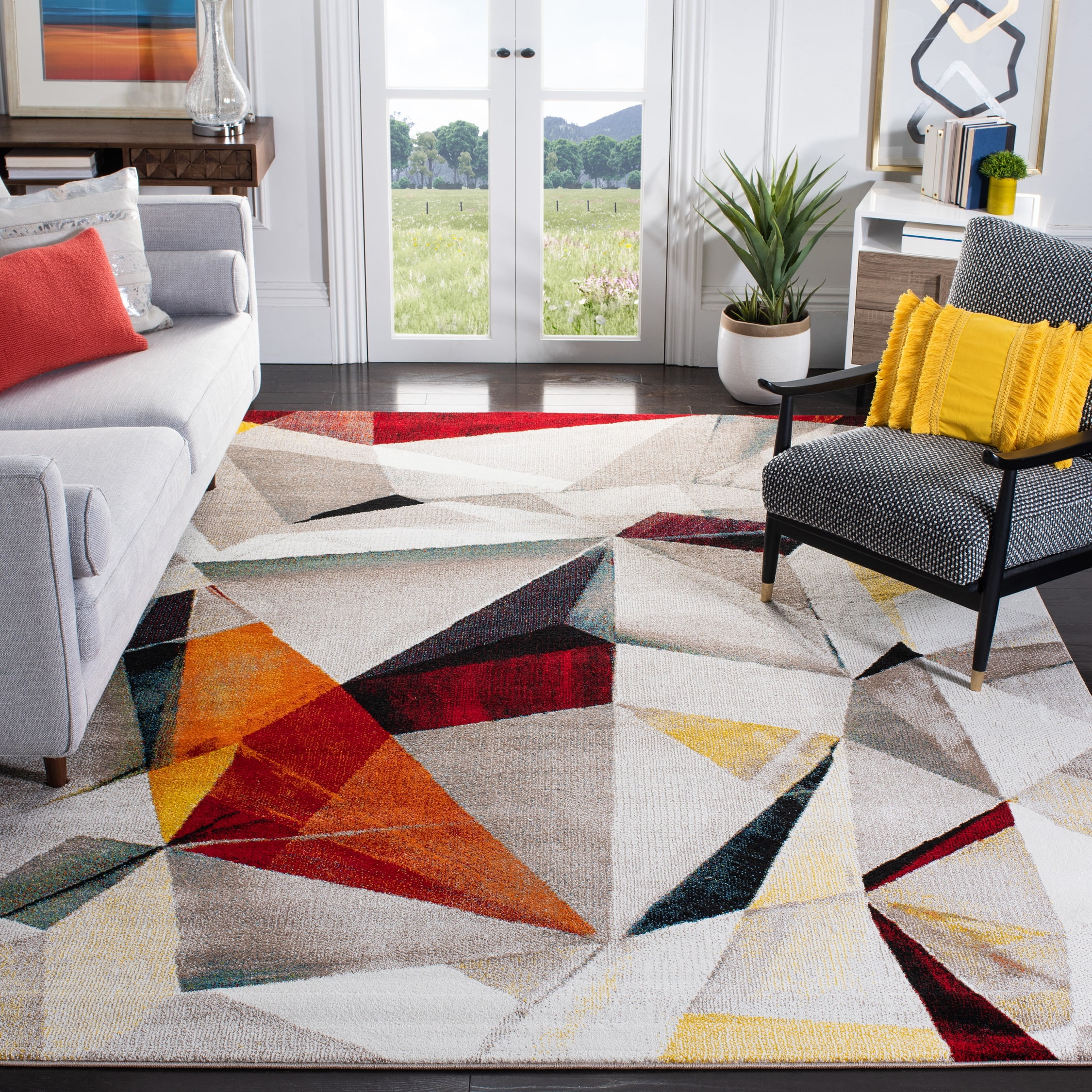 SAFAVIEH Porcello Karenza Abstract Prism 8' x 10' Area Rug for Living ...