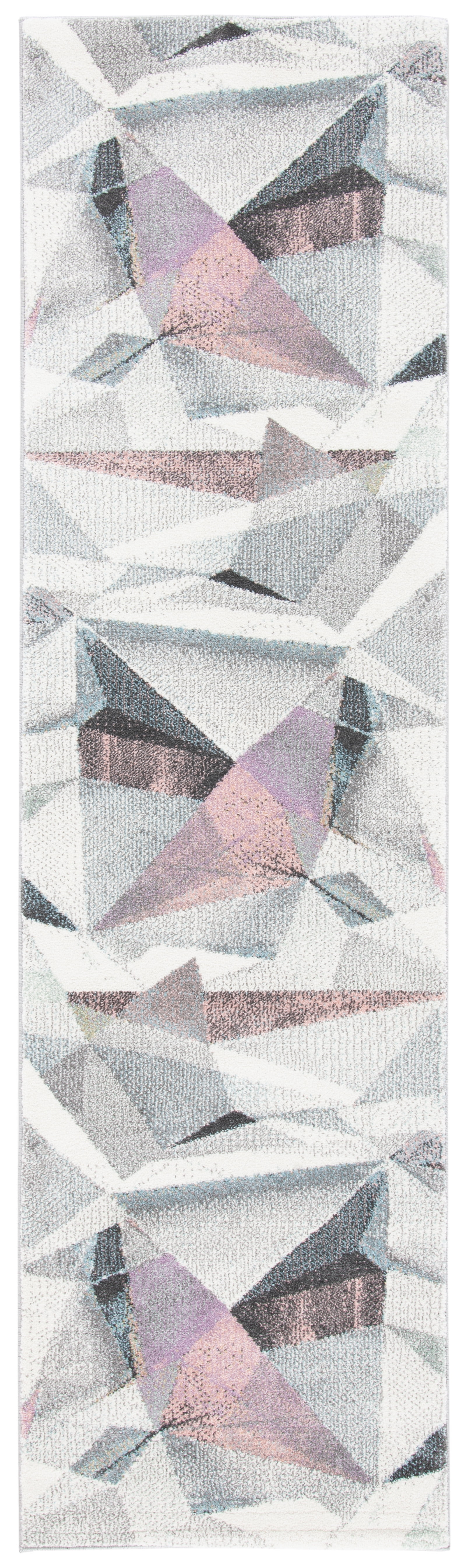 SAFAVIEH Porcello Karenza Geometric Runner Rug, Ivory/Pink, 2'3" x 6 ...