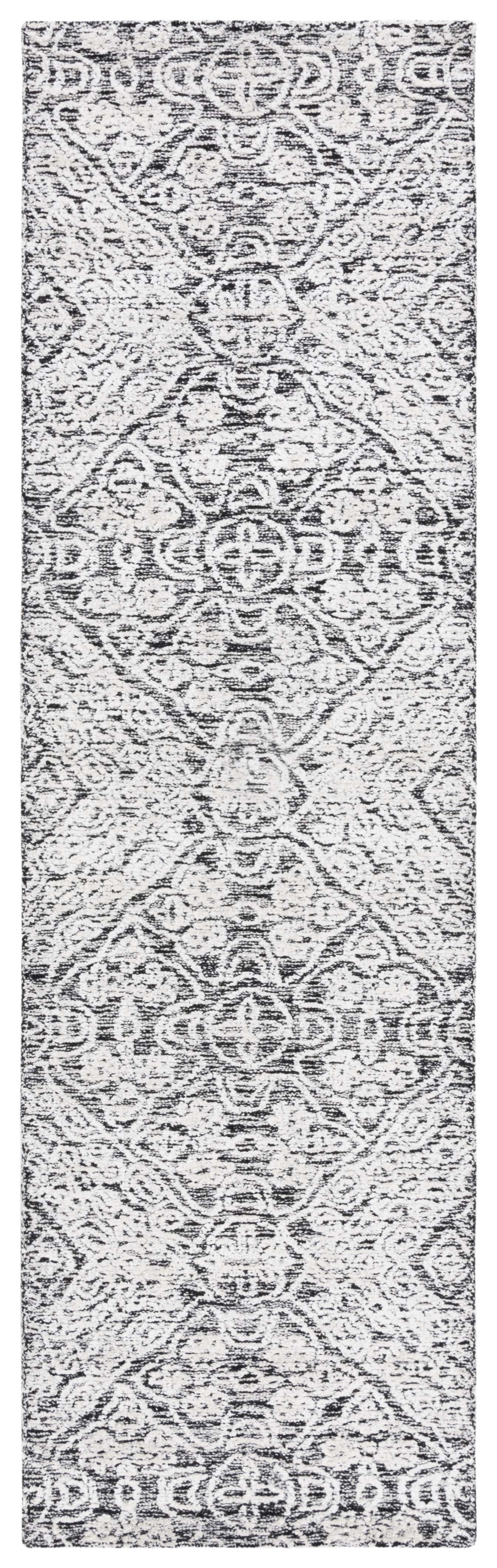 SAFAVIEH Precious Sandford Geometric Runner Rug, Black/Ivory, 2'3" x 8 ...