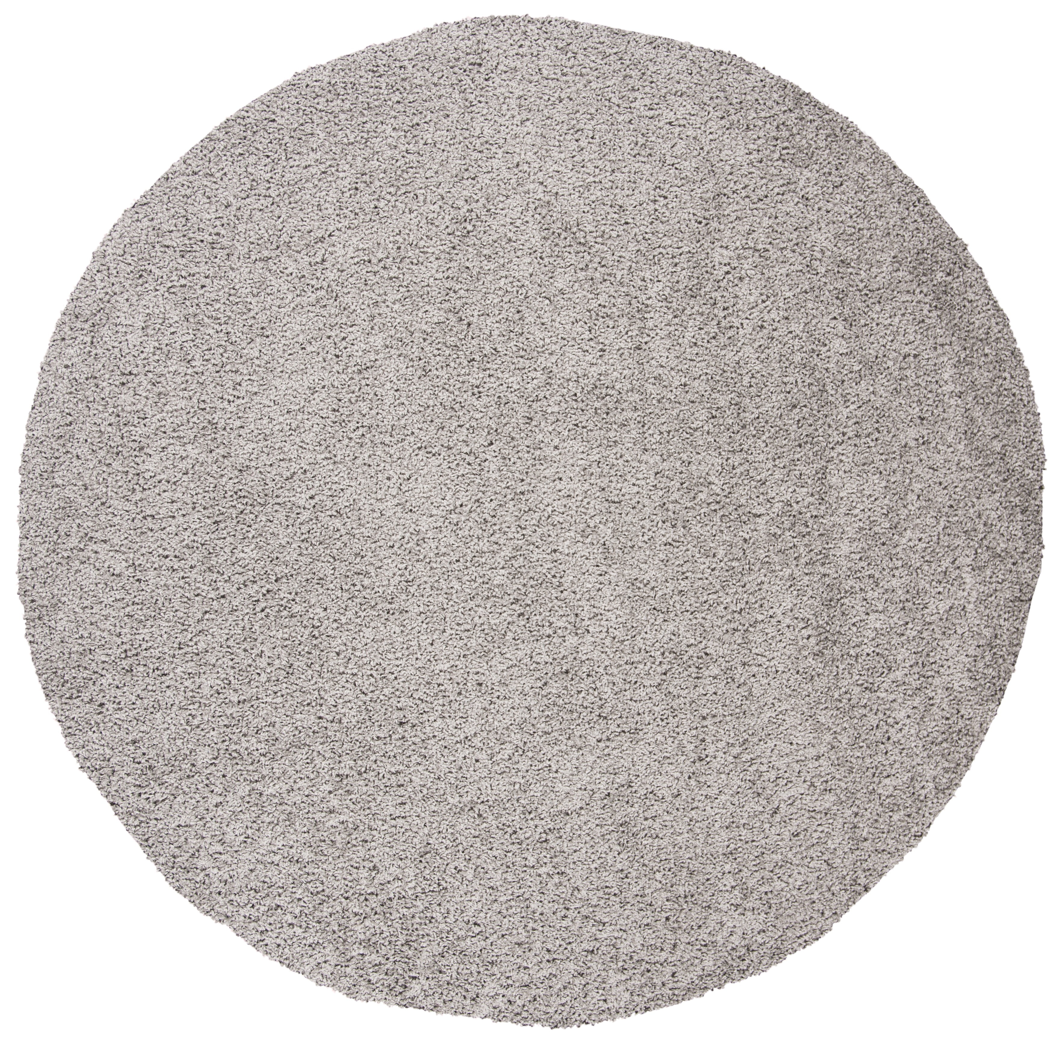 SAFAVIEH Primo Mason Solid Shag Area Rug, Light Grey, 5' x 5' Round ...