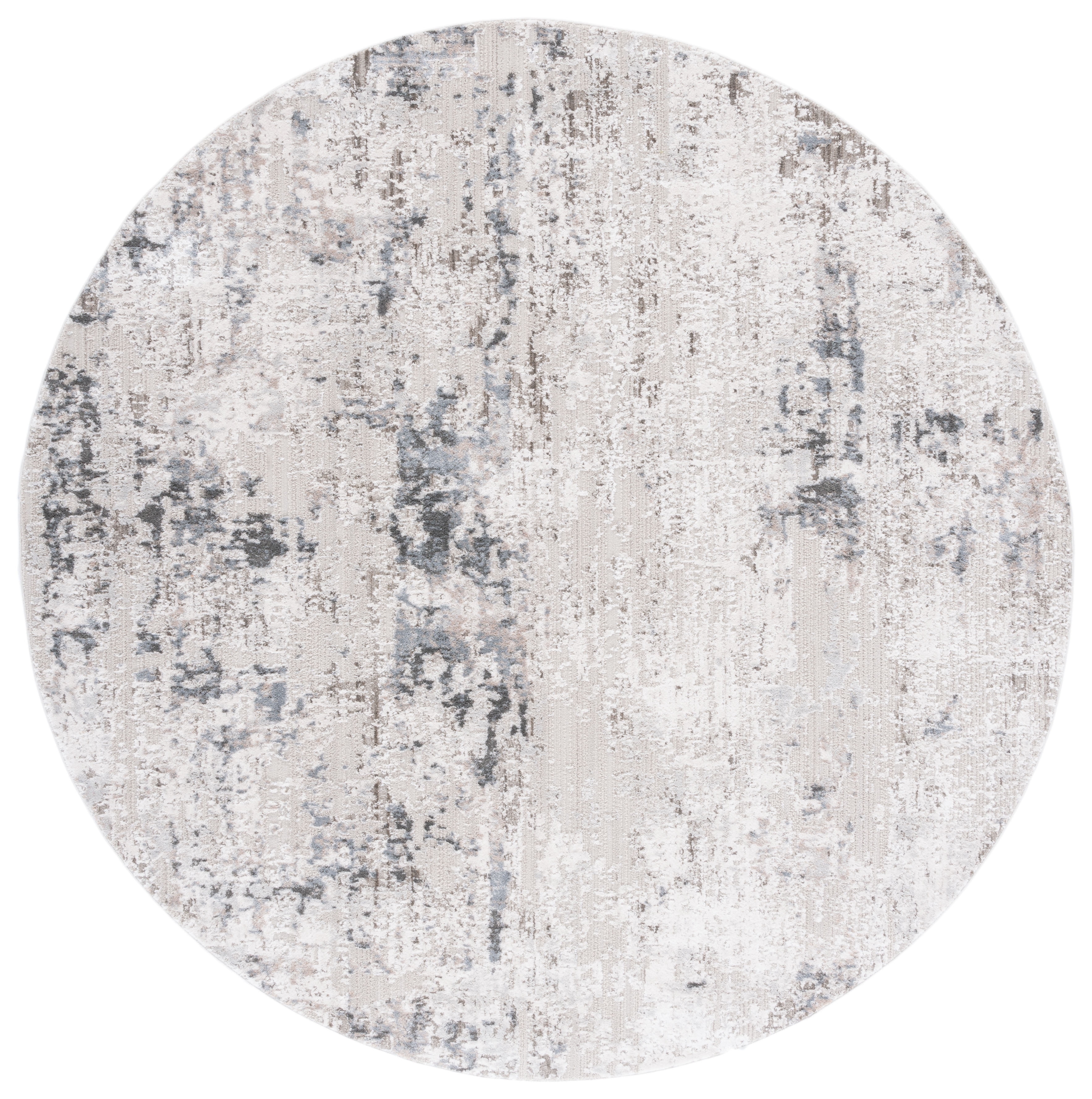 SAFAVIEH Princeton Gailia Abstract Area Rug, Ivory/Grey, 6'7" x 6'7 ...