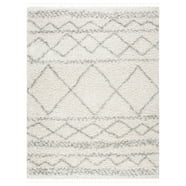 8x10ft Thick Pile Living Room Rug, Dark Red Light Red, Large Geometric ...