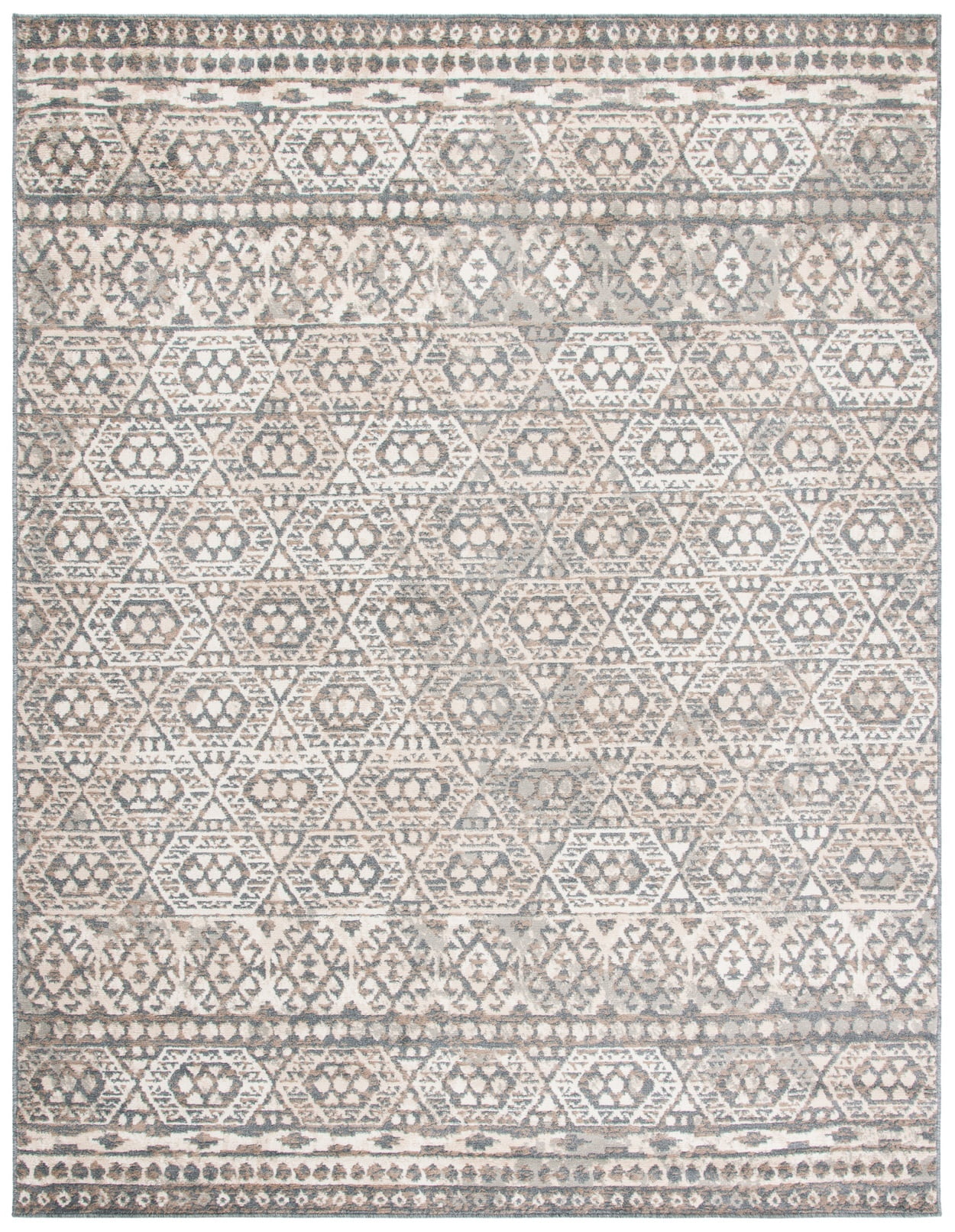 Safavieh Pyramid Collection Ivory Charcoal Modern Area Rug, 8' x 10 ...