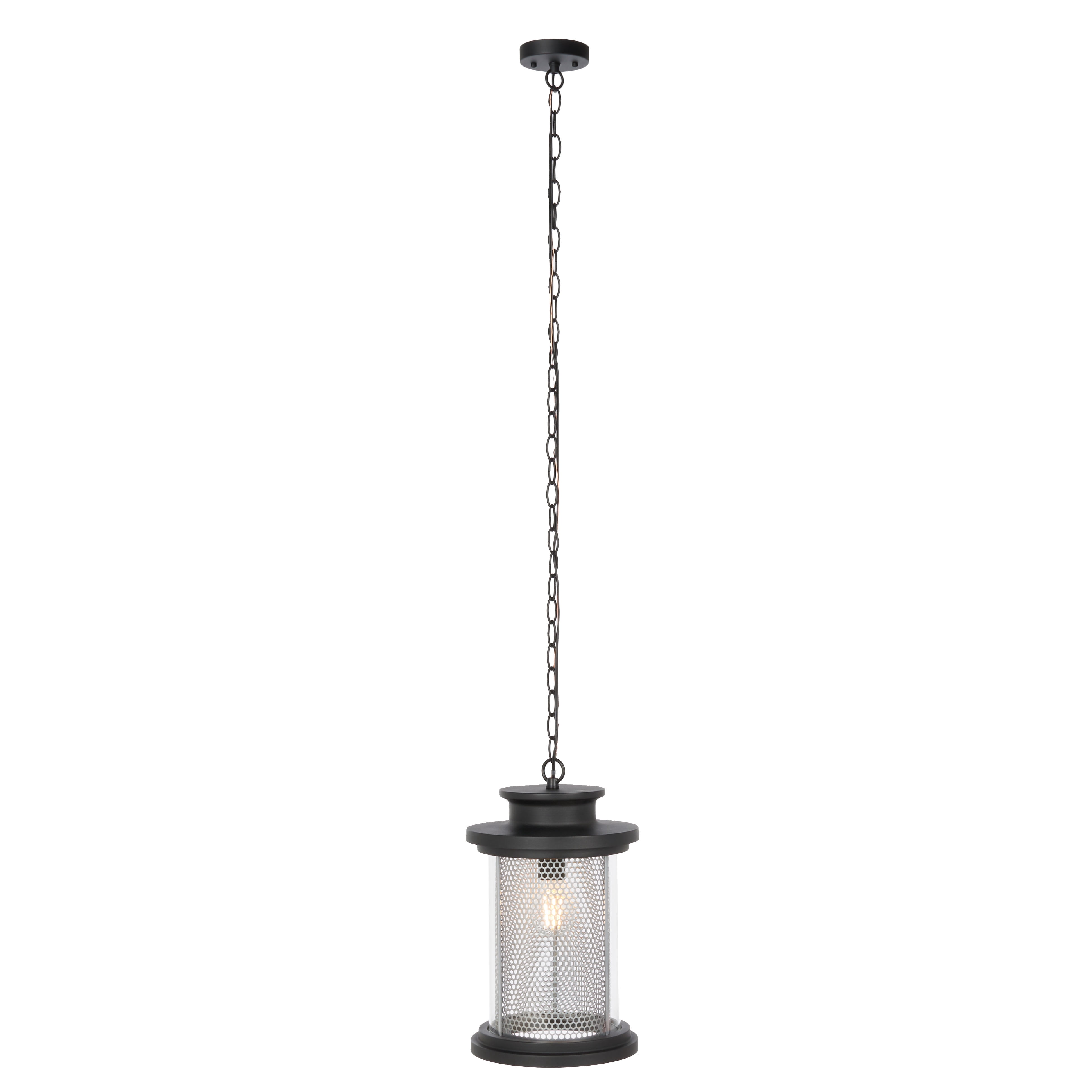 SAFAVIEH Queren A19 Black Steel Pendant Light with Clear Shade ...