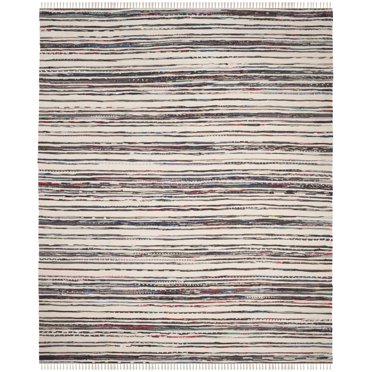SAFAVIEH Rag Robynne Striped Cotton Area Rug, Grey, 3' x 5' - Walmart.com