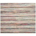 SAFAVIEH Rag Benton Striped Cotton Area Rug, Ivory/Multi, 6' x 6 ...