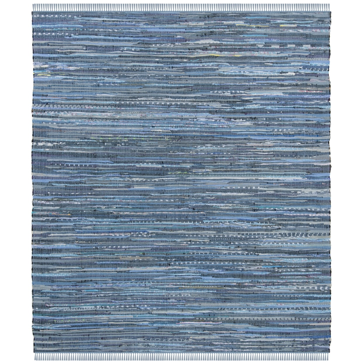 SAFAVIEH Rag Candis Striped Cotton Area Rug, Blue/Multi, 6' x 6' Square ...