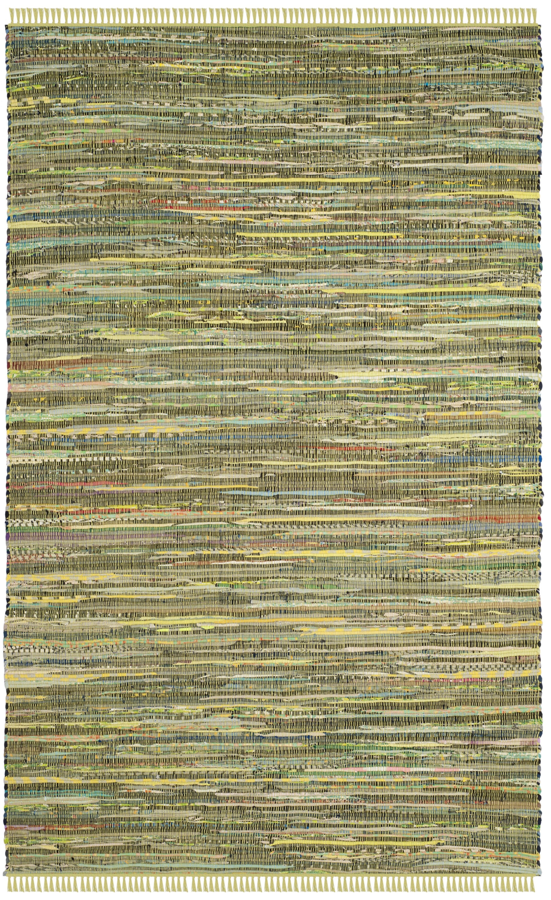 SAFAVIEH Rag Candis Striped Cotton Area Rug, Light Green/Multi, 3' x 5 ...