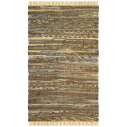 SAFAVIEH Rag Robynne Striped Cotton Runner Rug, Aqua/Multi, 2'3" x 5 ...