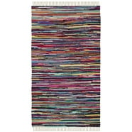 SAFAVIEH Rag Skylar Striped Cotton Area Rug, Light Pink/Multi, 6' x 9 ...