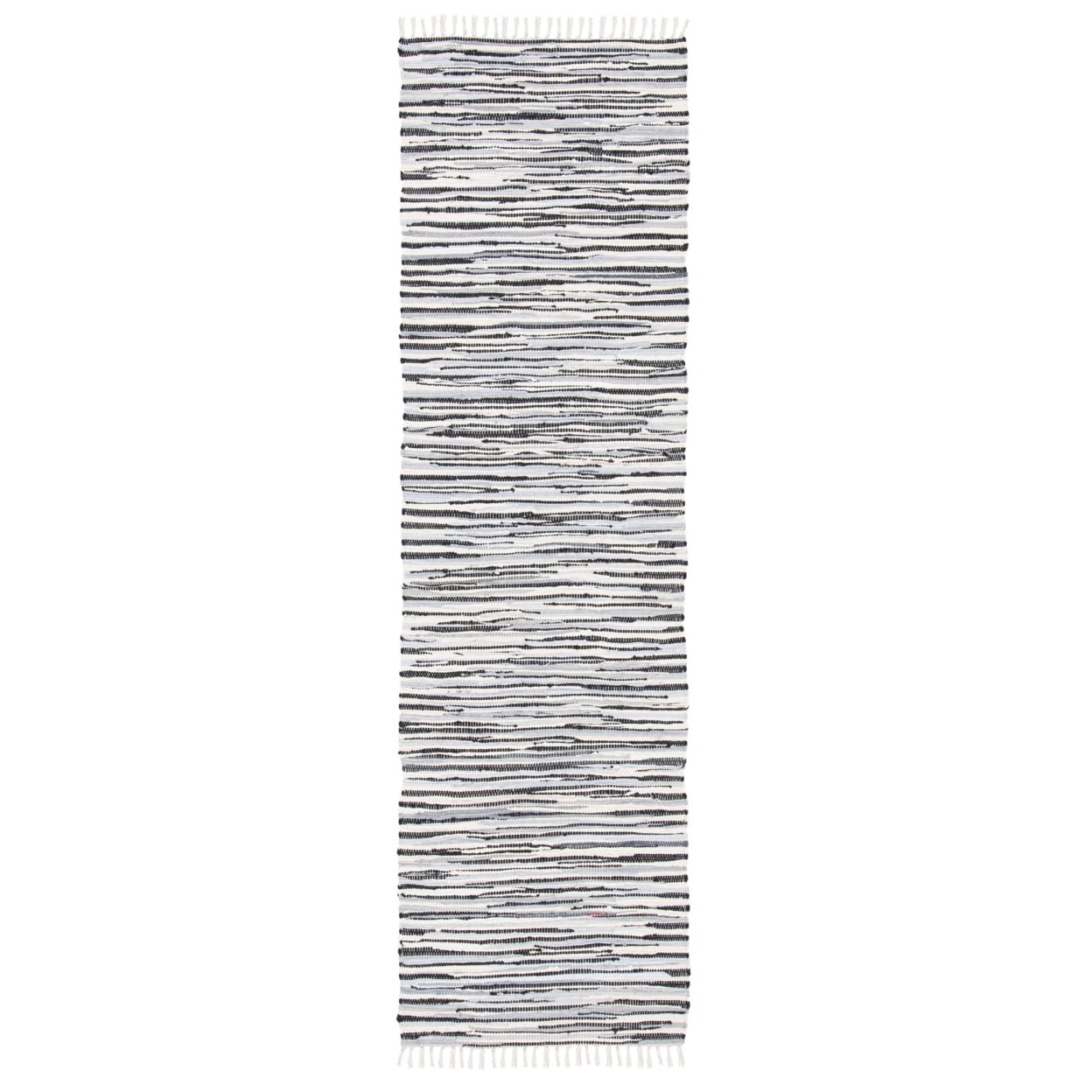 SAFAVIEH Rag Elena Striped Cotton Runner Rug, Black/Multi, 2'3" x 9 ...