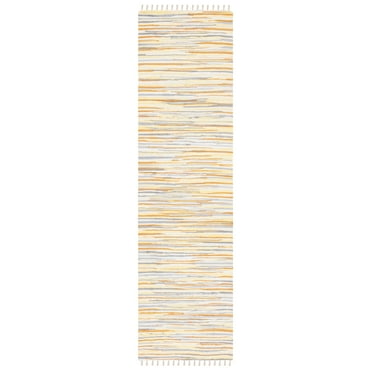 SAFAVIEH Rag Skylar Striped Cotton Area Rug, Light Green/Multi, 2' x 3 ...