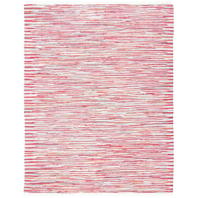 SAFAVIEH Rag Elena Striped Cotton Runner Rug, Red/Multi, 2'3" x 8 ...