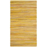 SAFAVIEH Rag Fergal Striped Cotton Area Rug, Yellow/Multi, 3' x 5 ...
