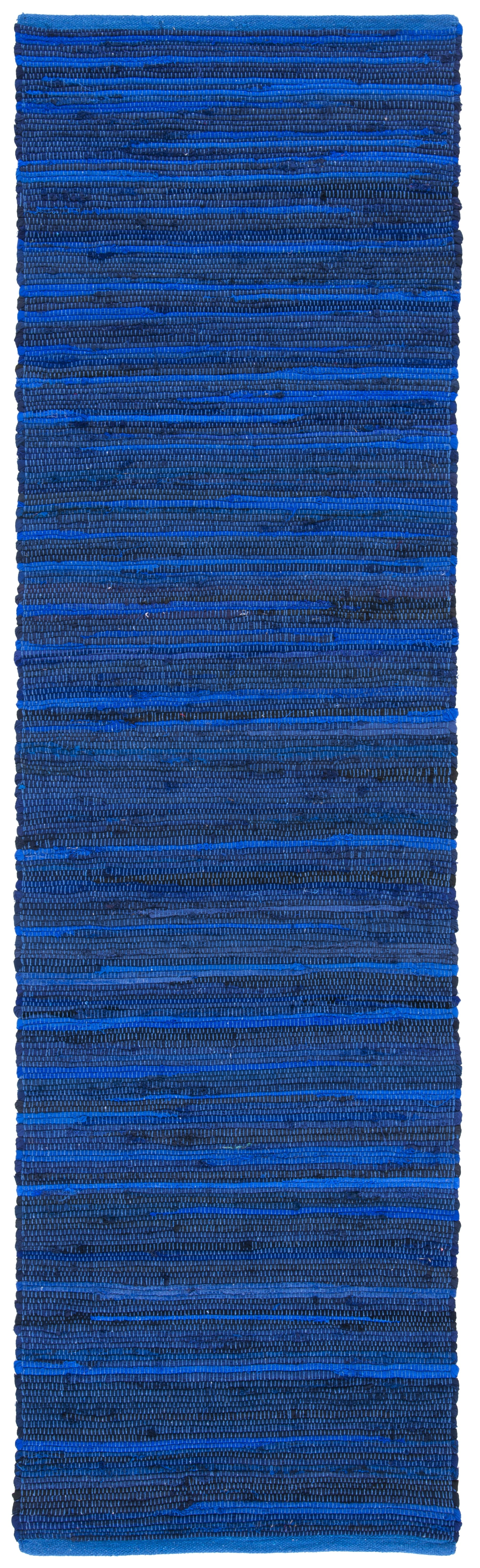 SAFAVIEH Rag Fergal Striped Cotton Runner Rug, Blue/Multi, 2'3" x 6 ...