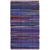 SAFAVIEH Rag Skylar Striped Cotton Runner Rug, Turquoise/Multi, 2'3" x ...