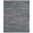 SAFAVIEH Rag Robynne Striped Cotton Area Rug, Aqua/Multi, 9' x 12 ...