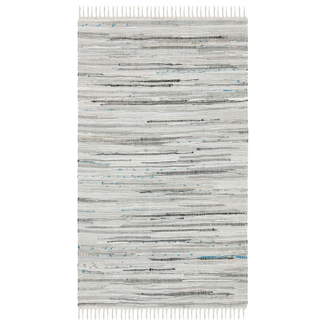 SAFAVIEH Rag Robynne Striped Cotton Area Rug, Grey, 3' x 5' - Walmart.com