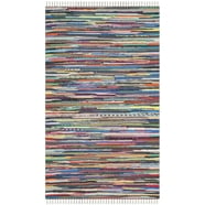 SAFAVIEH Rag Skylar Striped Cotton Area Rug, Light Pink/Multi, 6' x 9 ...