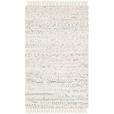 SAFAVIEH Rag Petar Striped Cotton Area Rug, Red/Multi, 3' x 5 ...