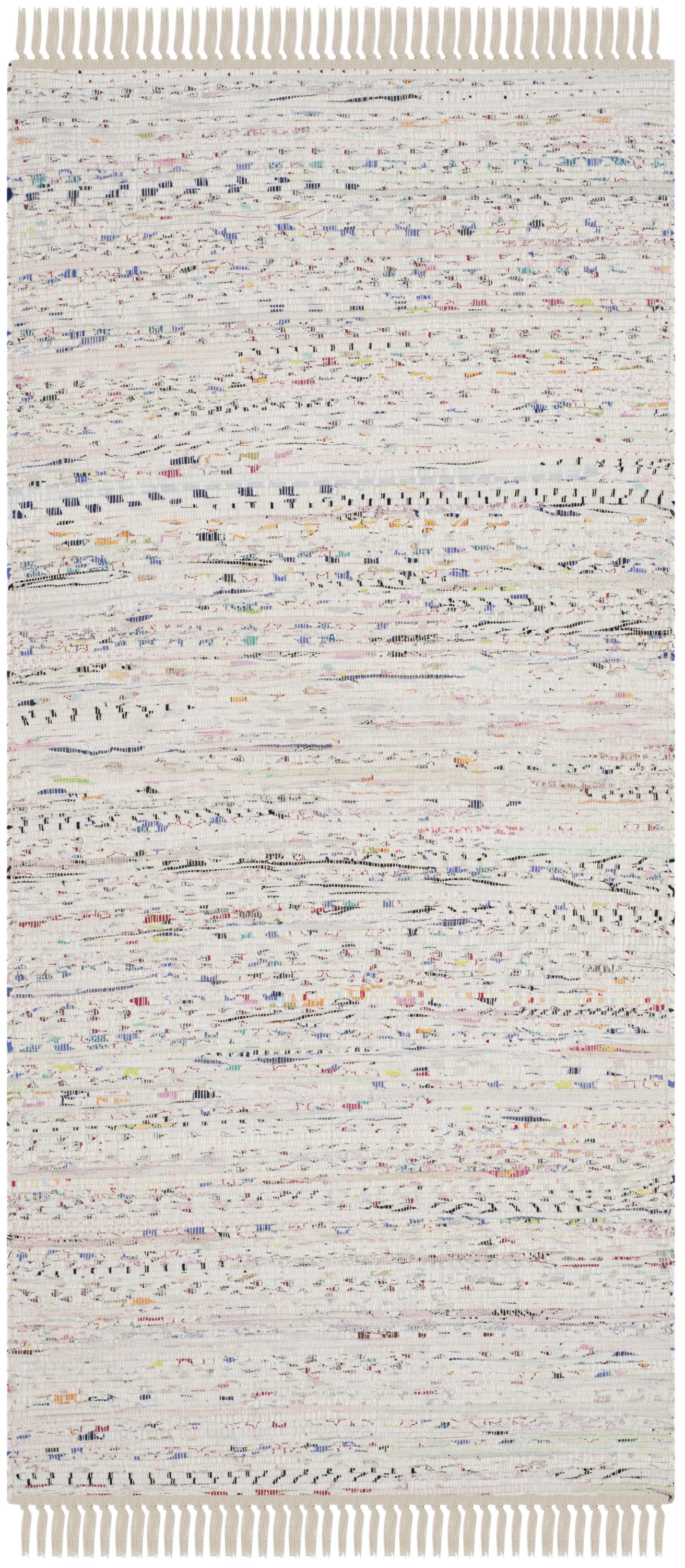 SAFAVIEH Rag Dania Striped Cotton Runner Rug, Grey, 2'3" x 12 ...