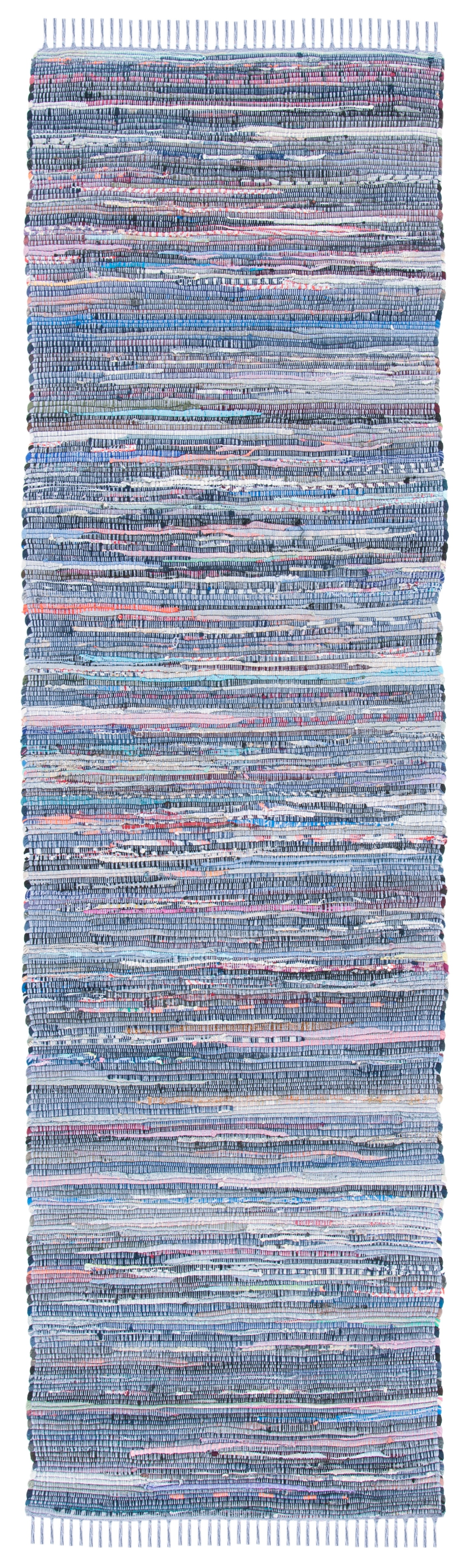 SAFAVIEH Rag Robynne Striped Cotton Runner Rug, Purple/Multi, 2'3" x 9 ...