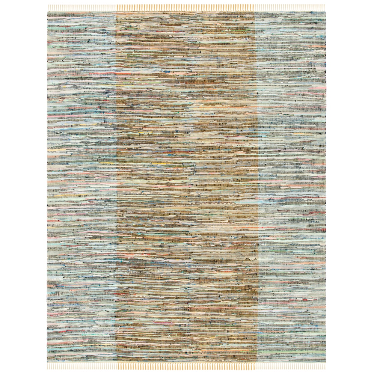 SAFAVIEH Rag Romeo Striped Fringe Cotton Area Rug, Rust/Gold, 4' x 6 ...