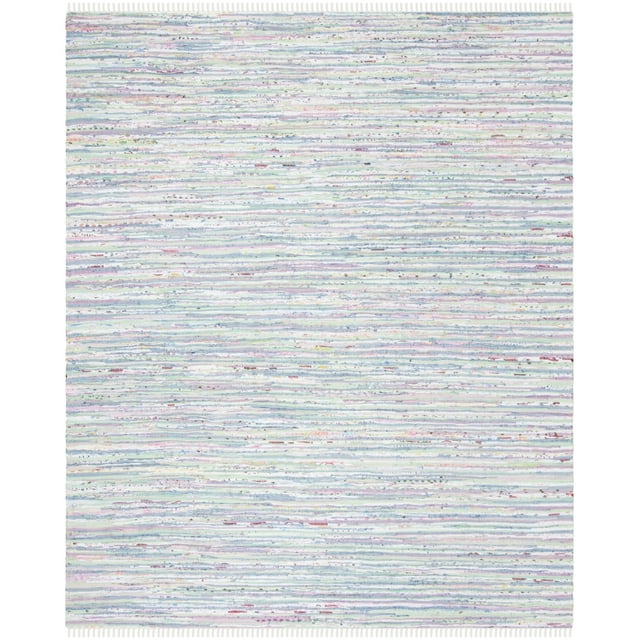SAFAVIEH Rag Skylar Striped Cotton Area Rug, Light Green/Multi, 2' x 3 ...