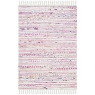 SAFAVIEH Rag Skylar Striped Cotton Area Rug, Light Pink/Multi, 6' x 9 ...
