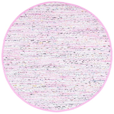SAFAVIEH Rag Skylar Striped Cotton Area Rug, Light Pink/Multi, 5' x 7 ...