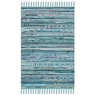SAFAVIEH Rag Robynne Striped Cotton Runner Rug, Blue/Multi, 2'3" x 7 ...