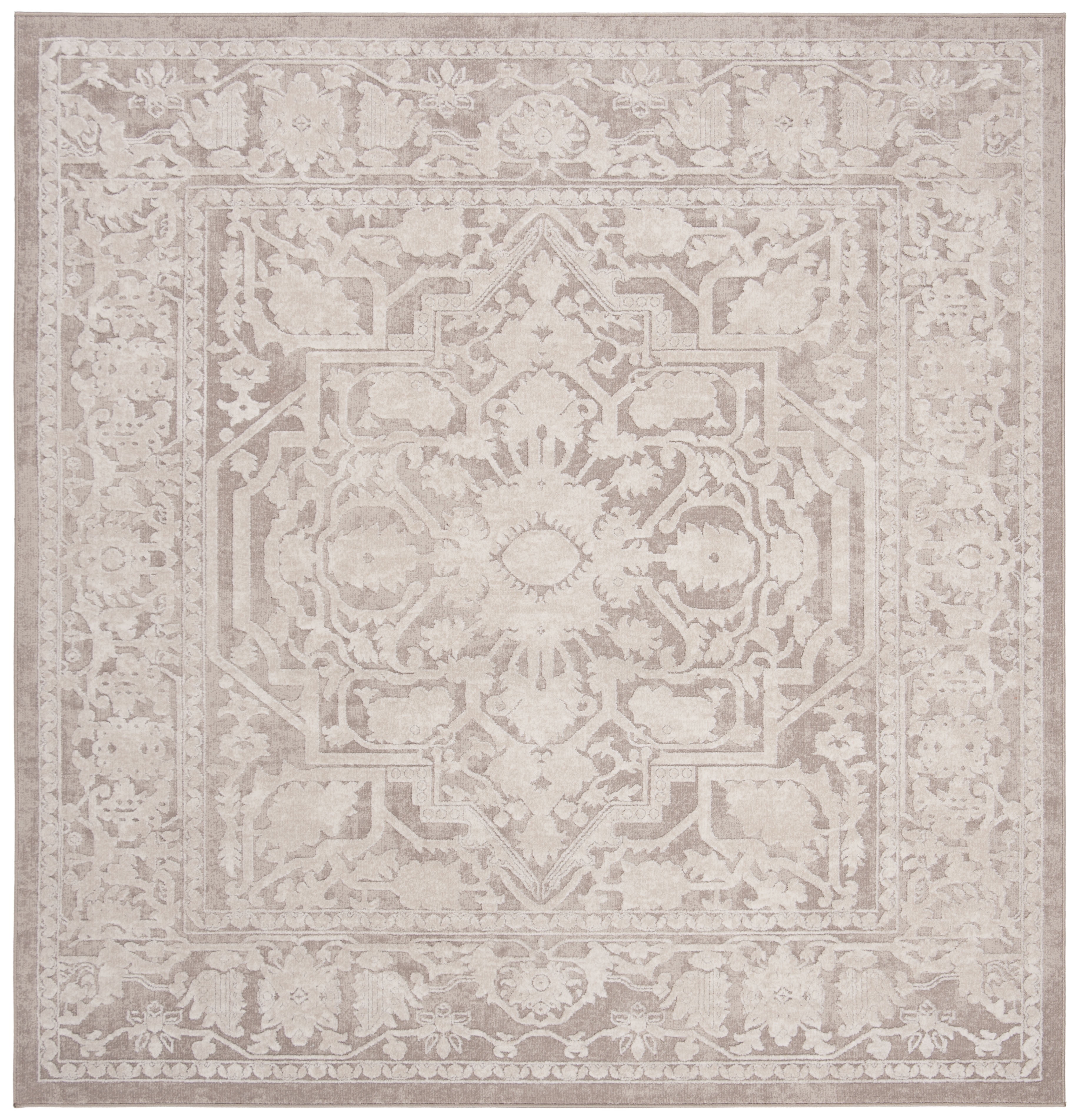 SAFAVIEH Reflection Christy Traditional Area Rug, Beige/Cream, 8' x 8 ...