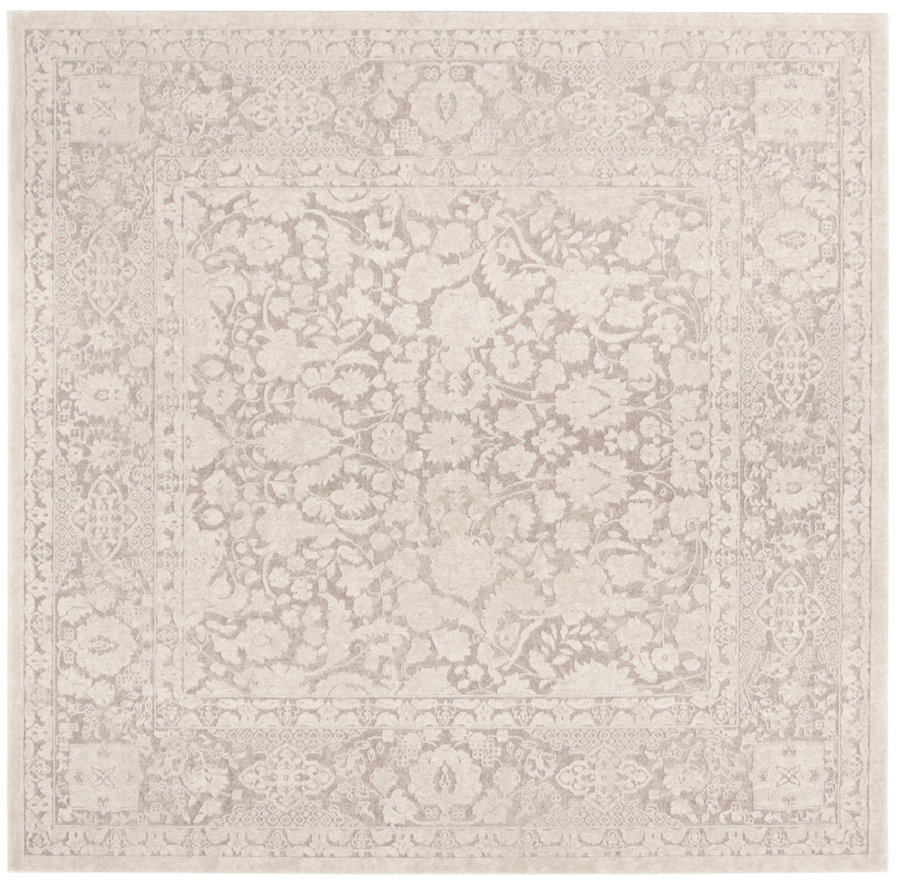 SAFAVIEH Reflection Dermot Traditional Area Rug, Beige/Cream, 3' x 3 ...