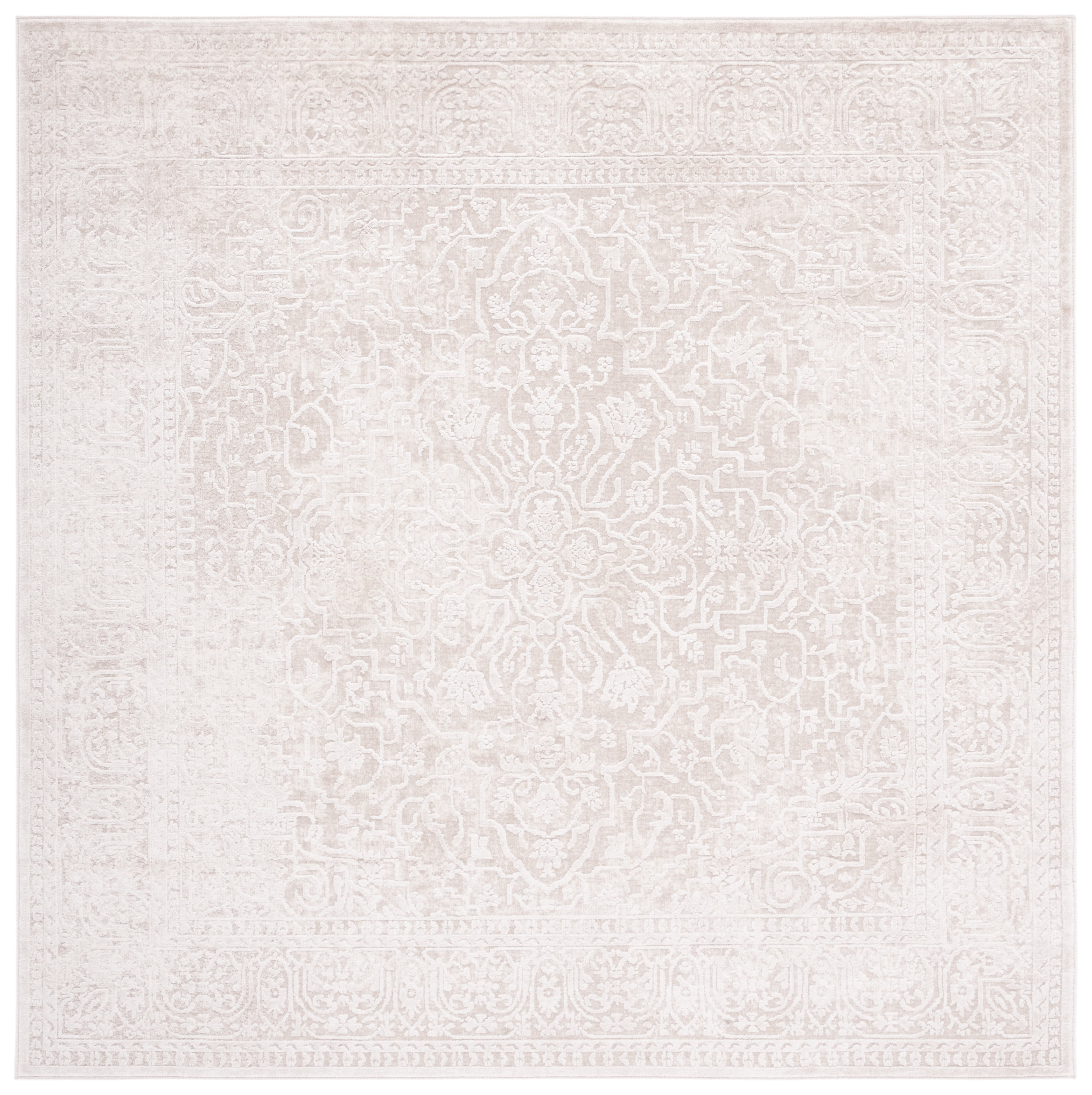 SAFAVIEH Reflection Dolkar Traditional Area Rug, Cream/Ivory, 3' x 3 ...