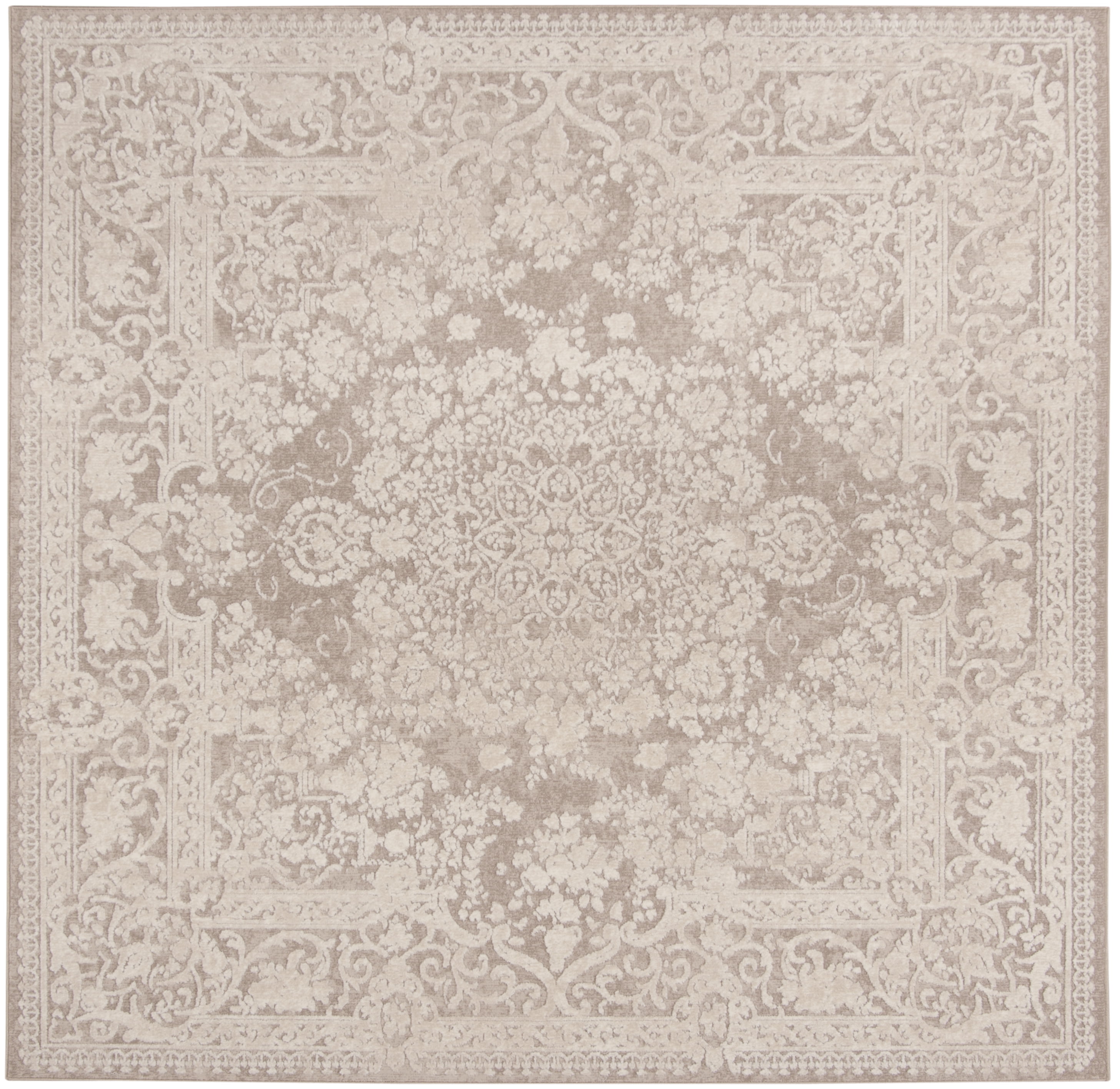 SAFAVIEH Reflection Sophia Traditional Area Rug, Beige/Cream, 3' x 3 ...