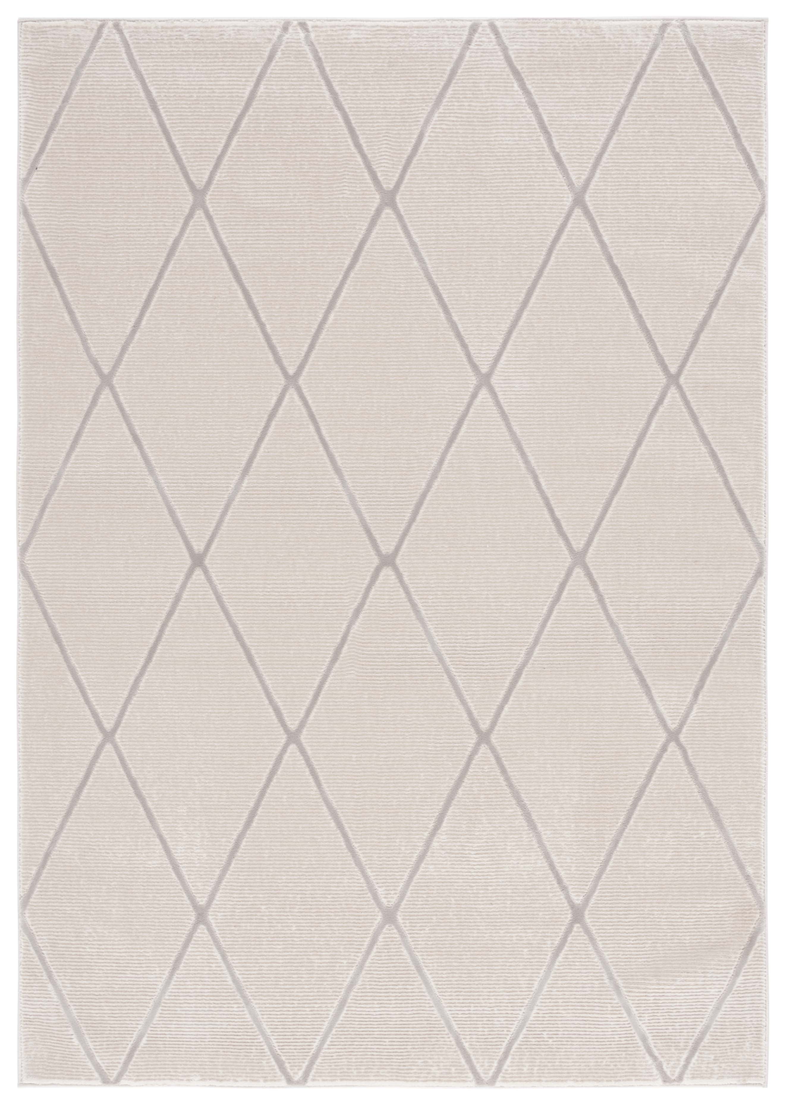 SAFAVIEH Revive Lorrin Diamond Polyester Area Rug, Beige, 4' x 6 ...