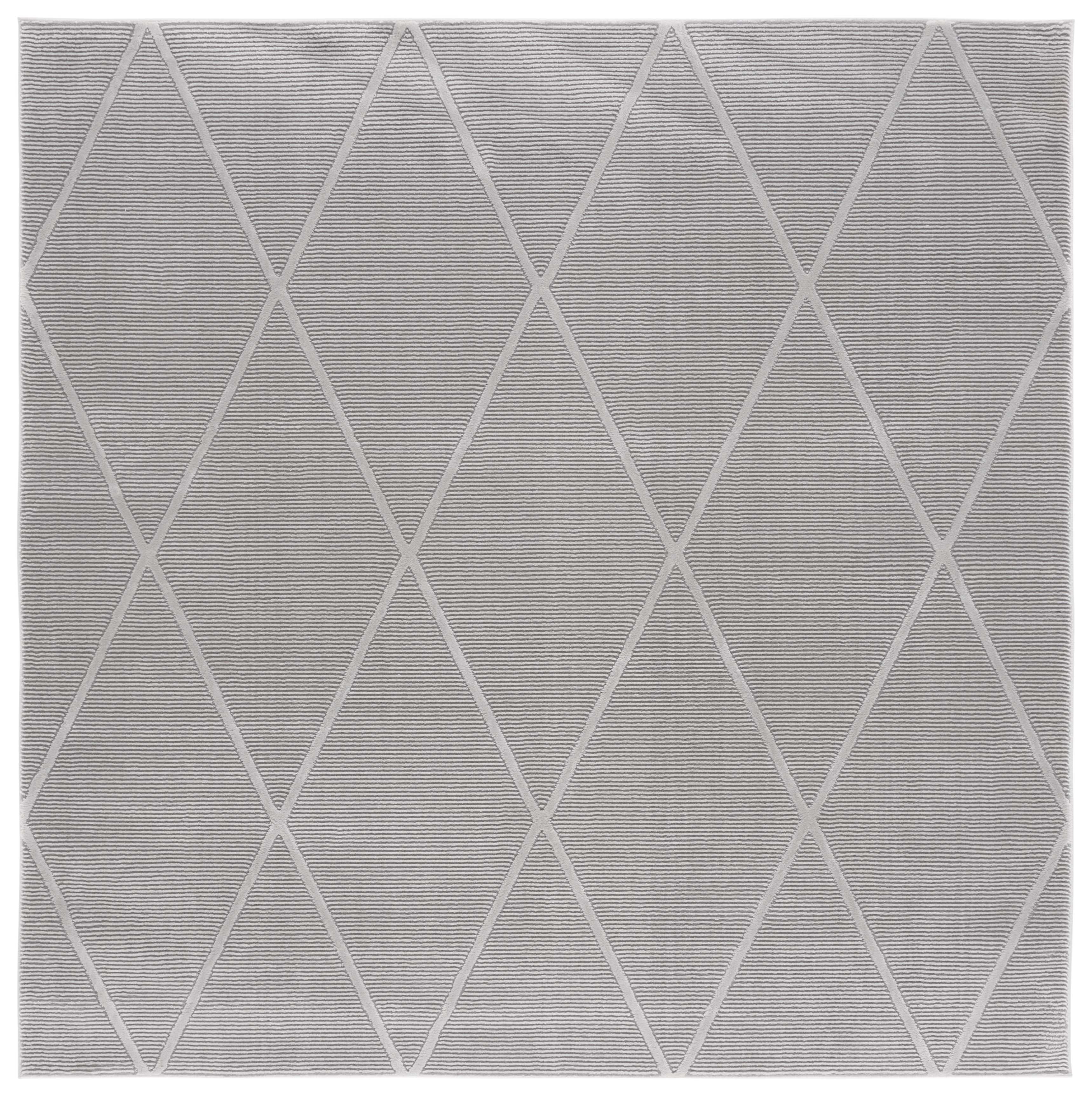 SAFAVIEH Revive Lorrin Diamond Polyester Area Rug, Grey, 6'7" x 6'7 ...