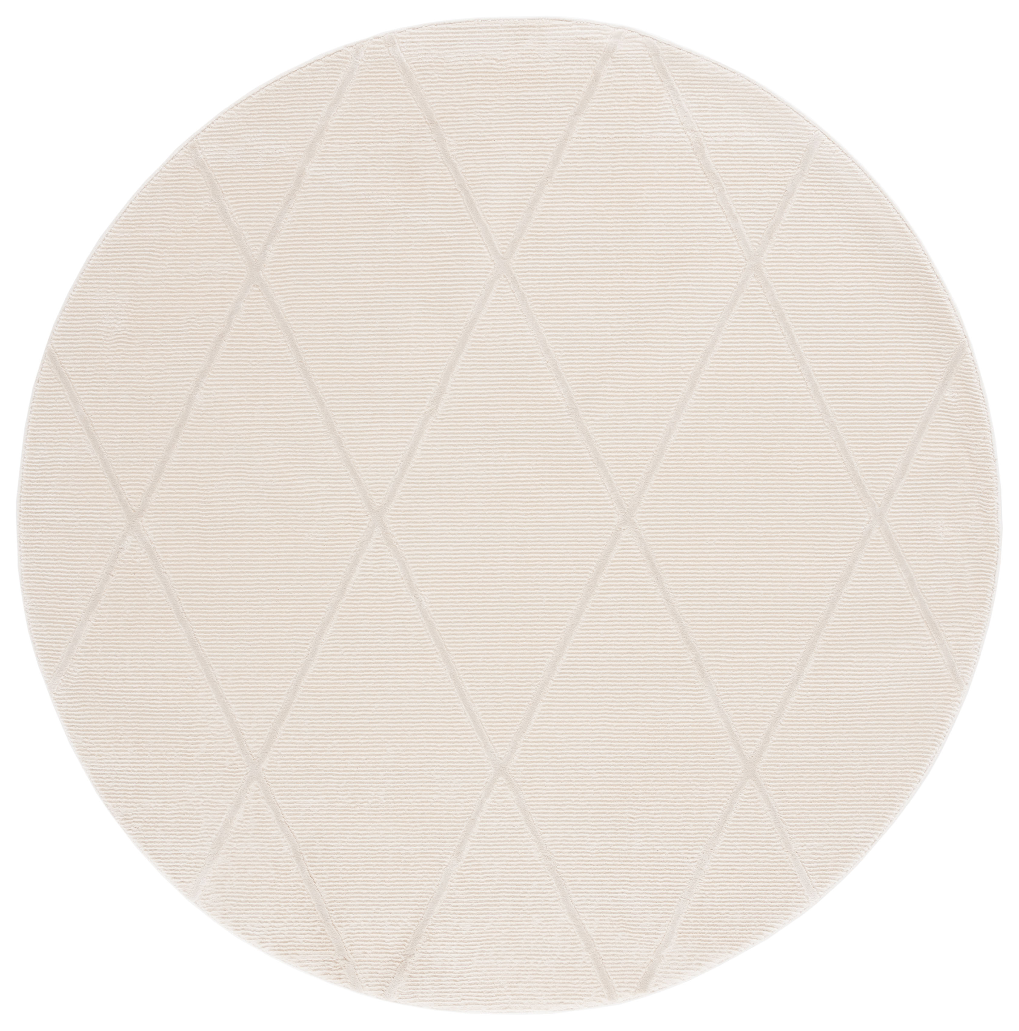 SAFAVIEH Revive Lorrin Diamond Polyester Area Rug, Ivory, 6'7" x 6'7 ...