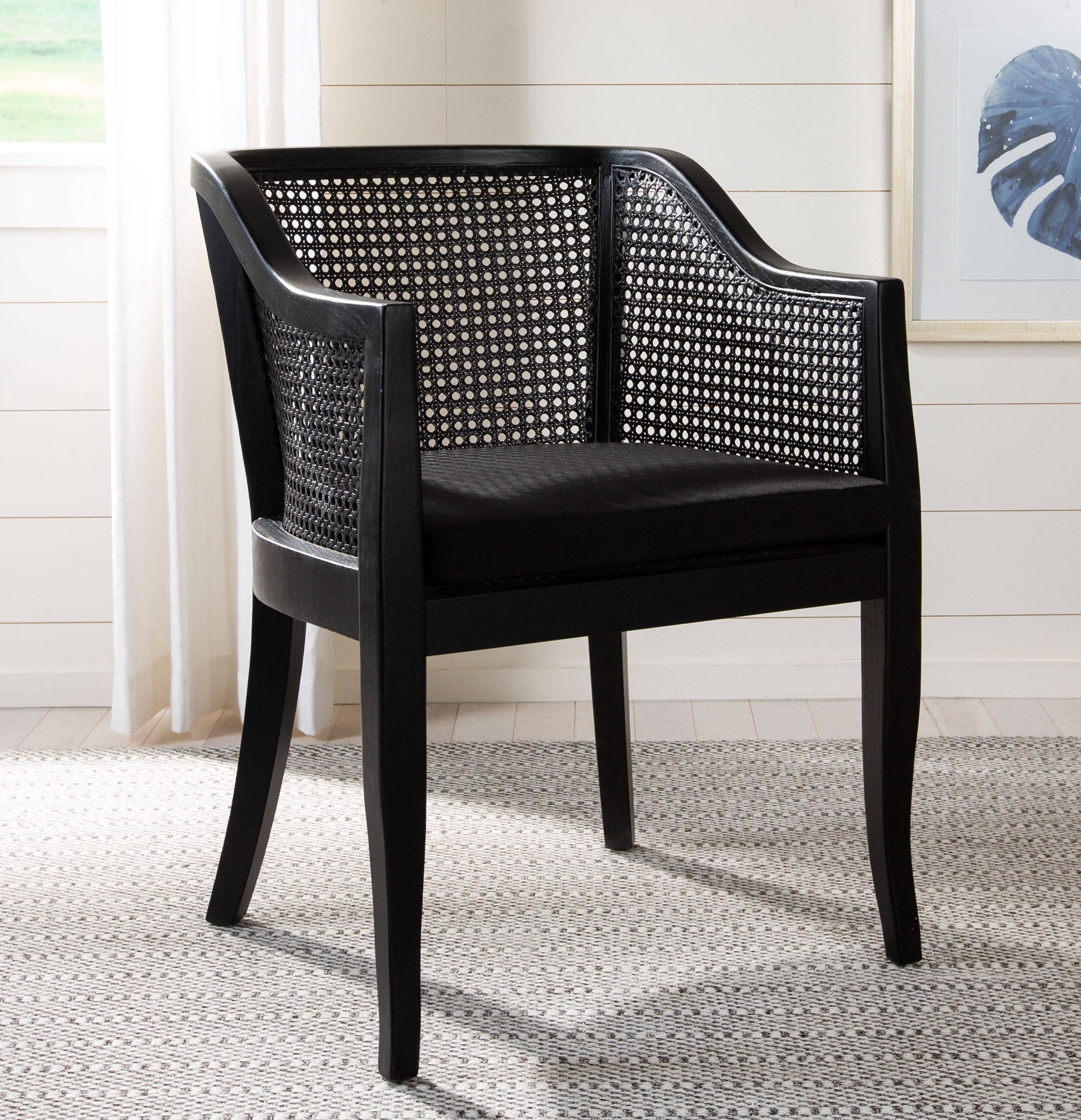 SAFAVIEH Rina Contemporary Nautical Solid Dining Chair, Black - Walmart.com