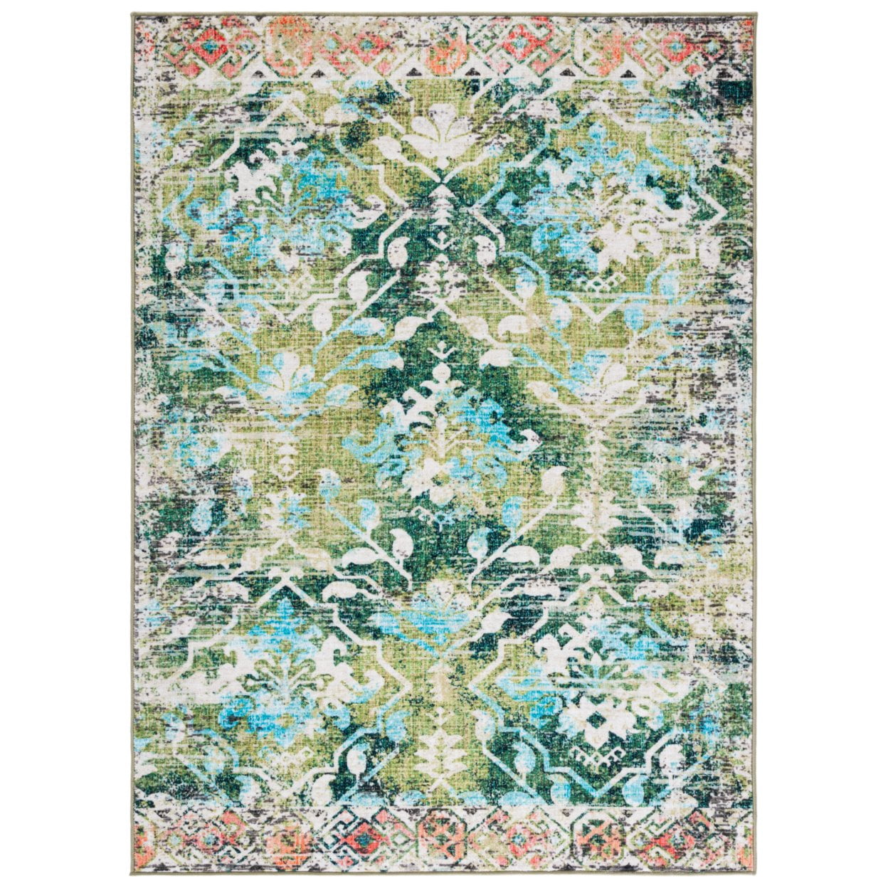 SAFAVIEH Riviera Collection RIV117Y Green / Light Blue Rug - Walmart.com
