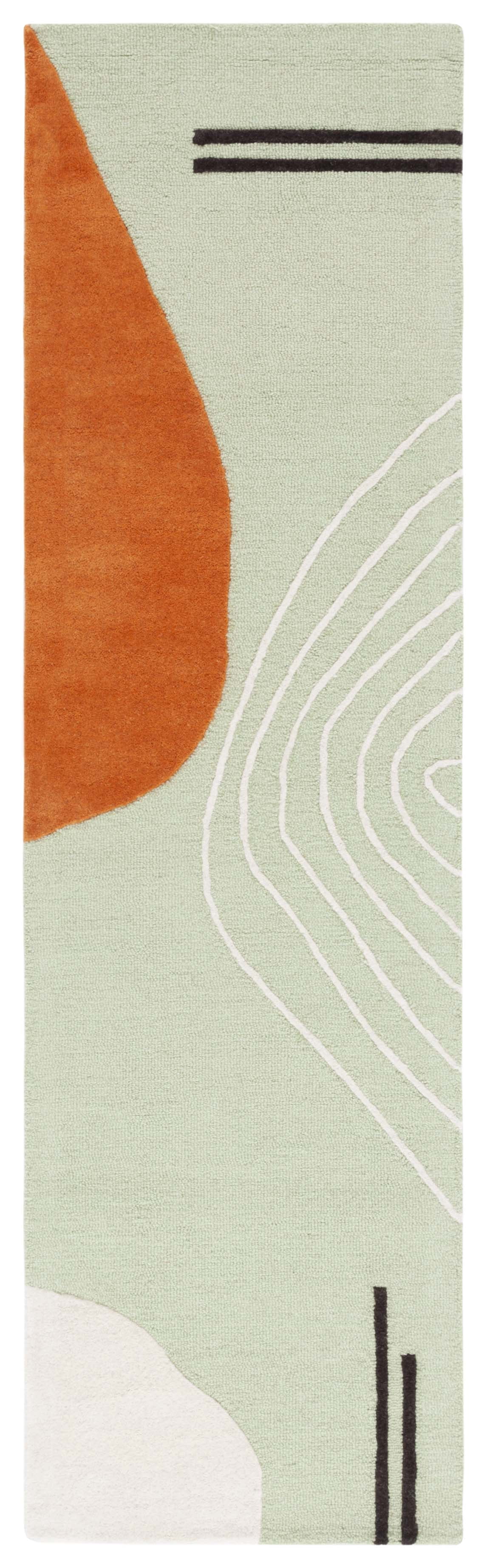 SAFAVIEH Rodeo Drive Dusan Abstract Runner Rug, Green/Rust, 2'3
