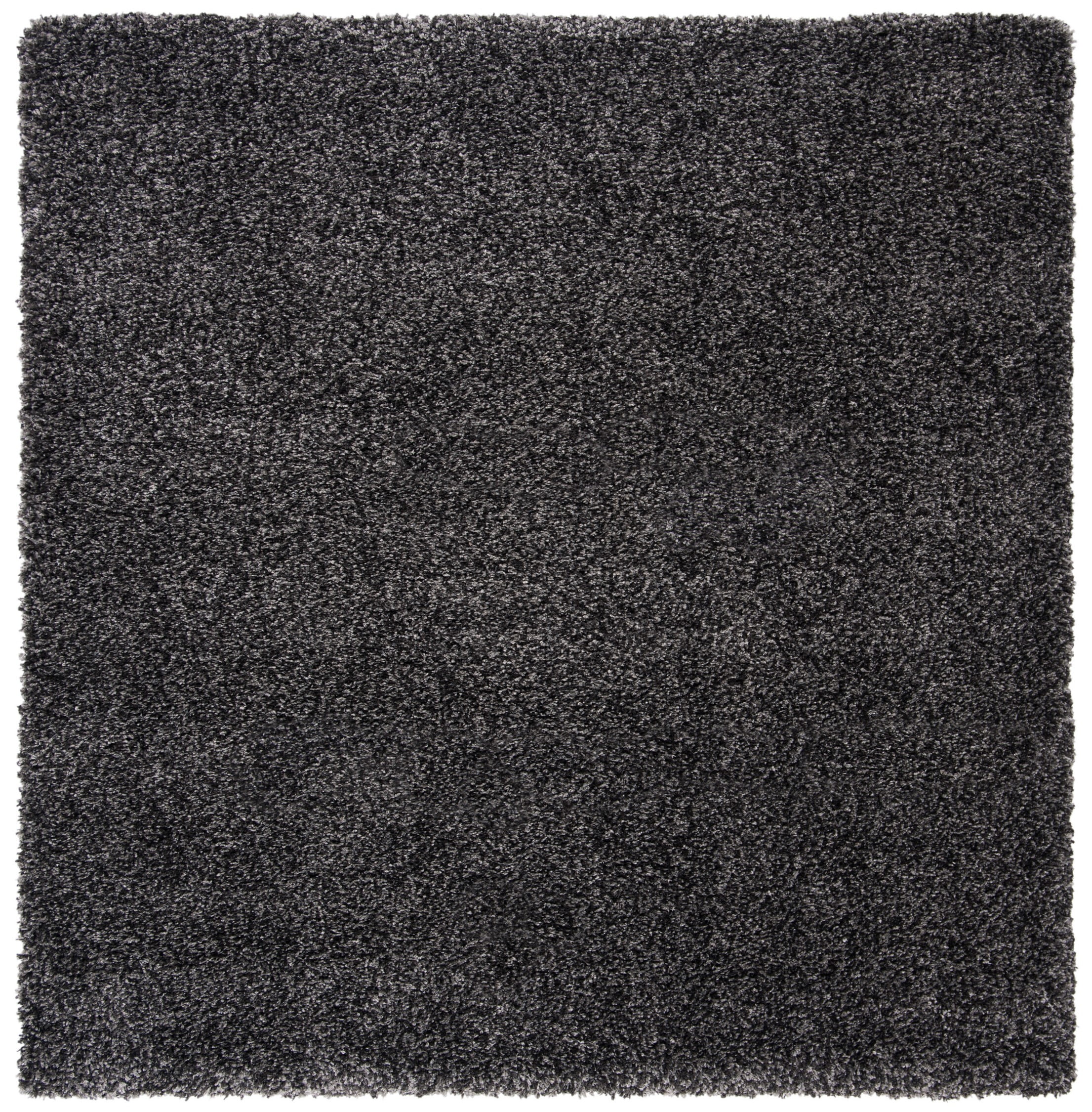 SAFAVIEH Royal Ronnette Solid Plush Shag Area Rug, Charcoal, 6'7" x 6'7 ...