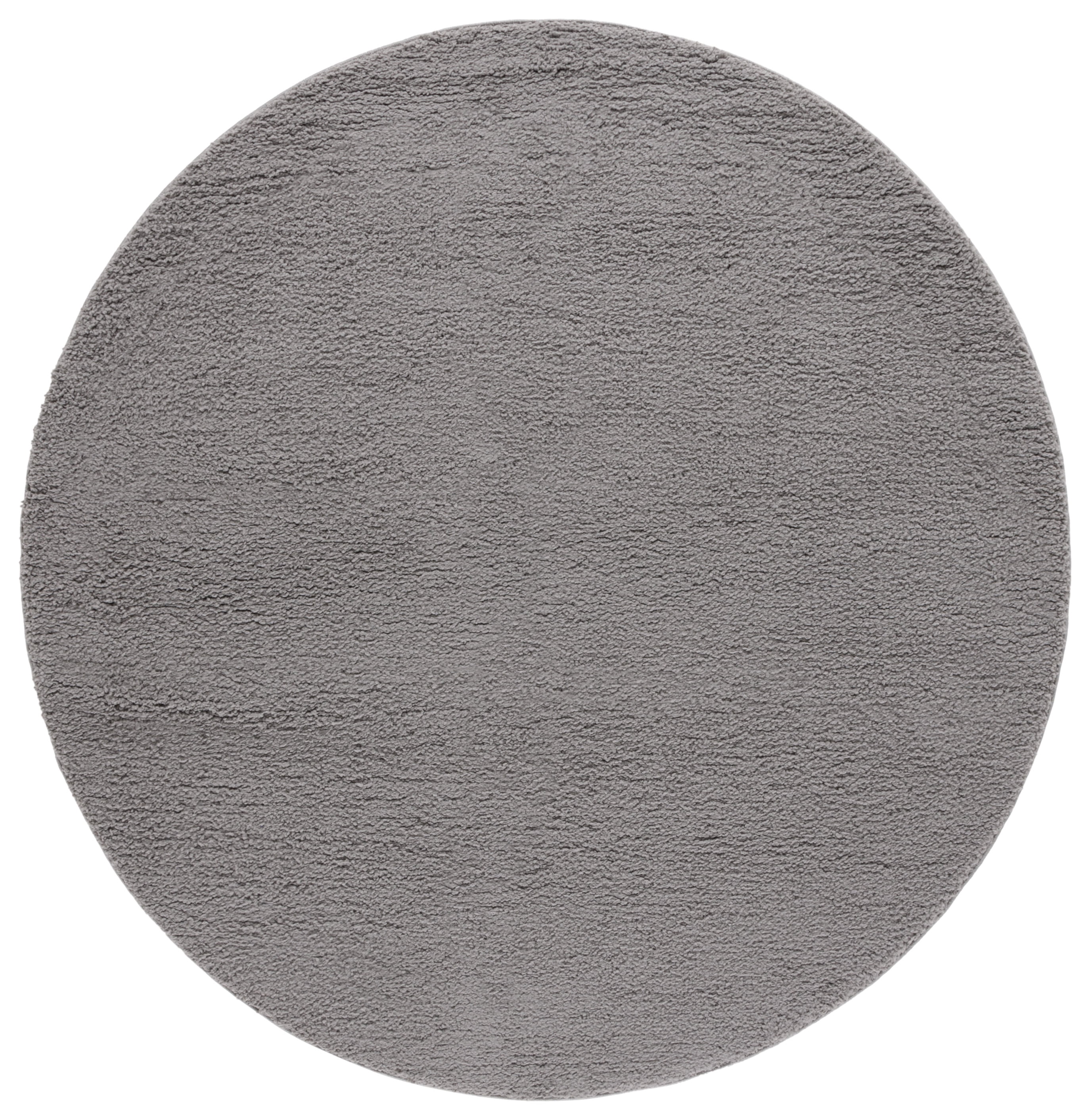 SAFAVIEH Rumi Blaire Solid Polyester Shag Area Rug, Dark Gray, 6'7" x 6 ...