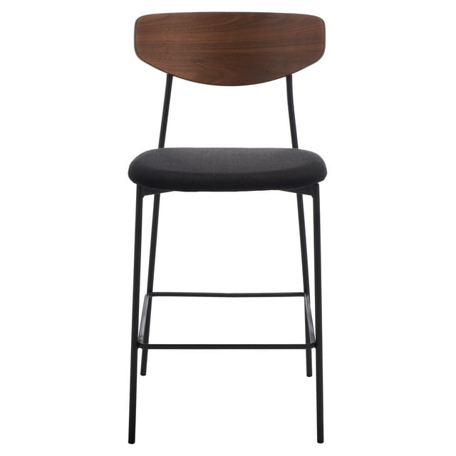 SAFAVIEH Ryker Scandinavian Counter Stool, Walnut/Black (20.3 in. W x ...