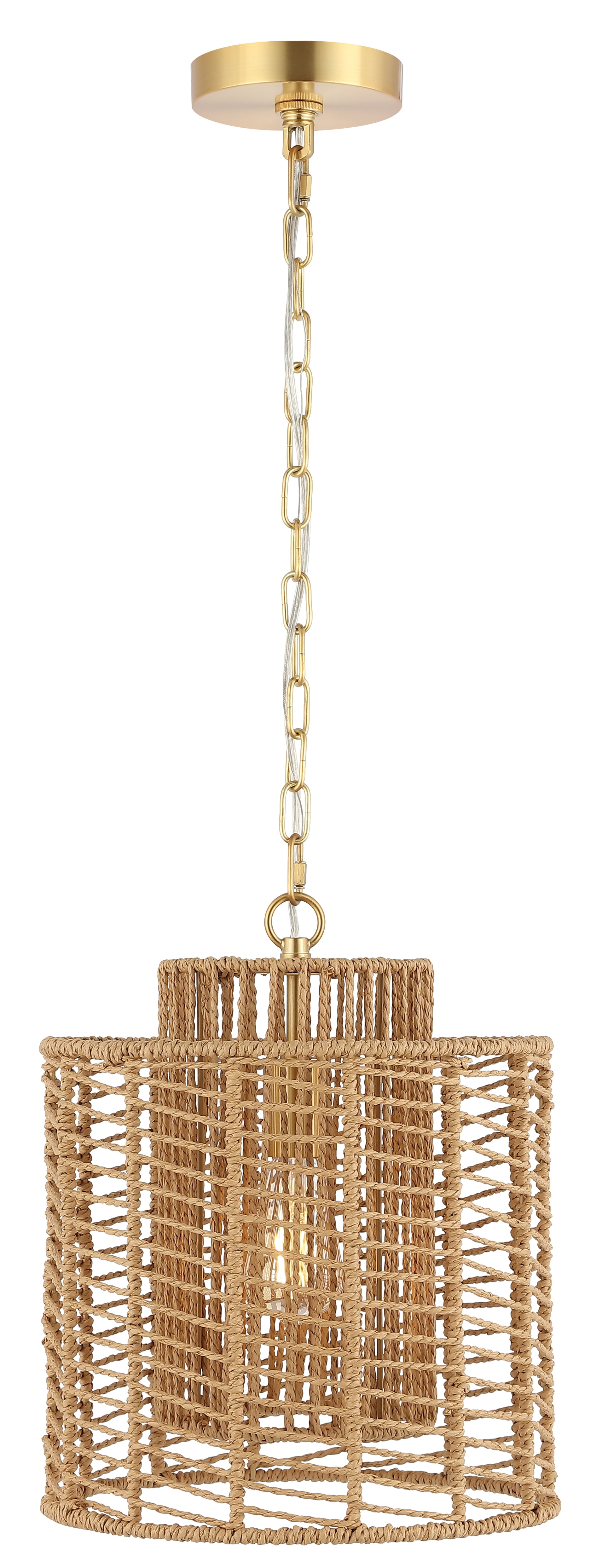 SAFAVIEH Ryoa Natural Paper Pendant Light with Natural Paper Shade ...