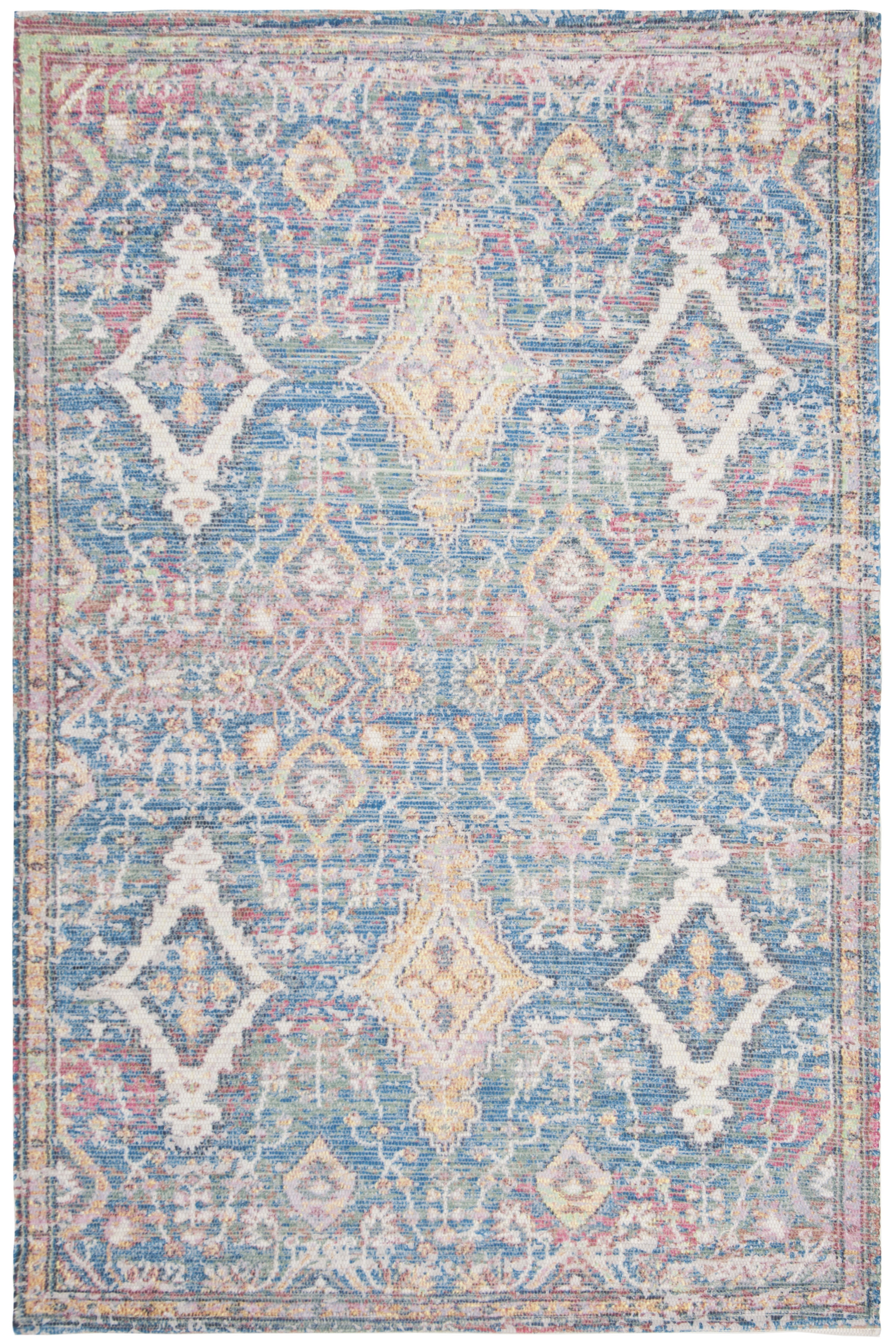 SAFAVIEH Saffron Justina Floral Area Rug, Turquoise/Peach, 8' x 10 ...